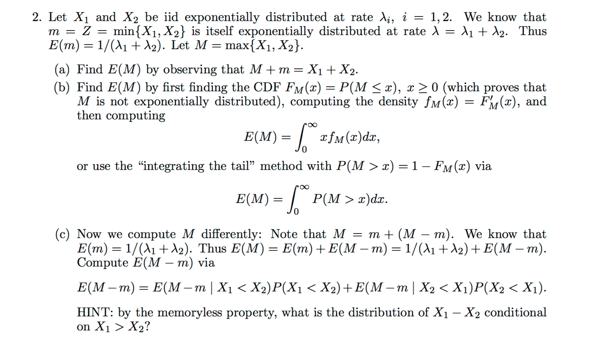 Solved Let X_1 and X_2 be iid exponentially distributed at | Chegg.com