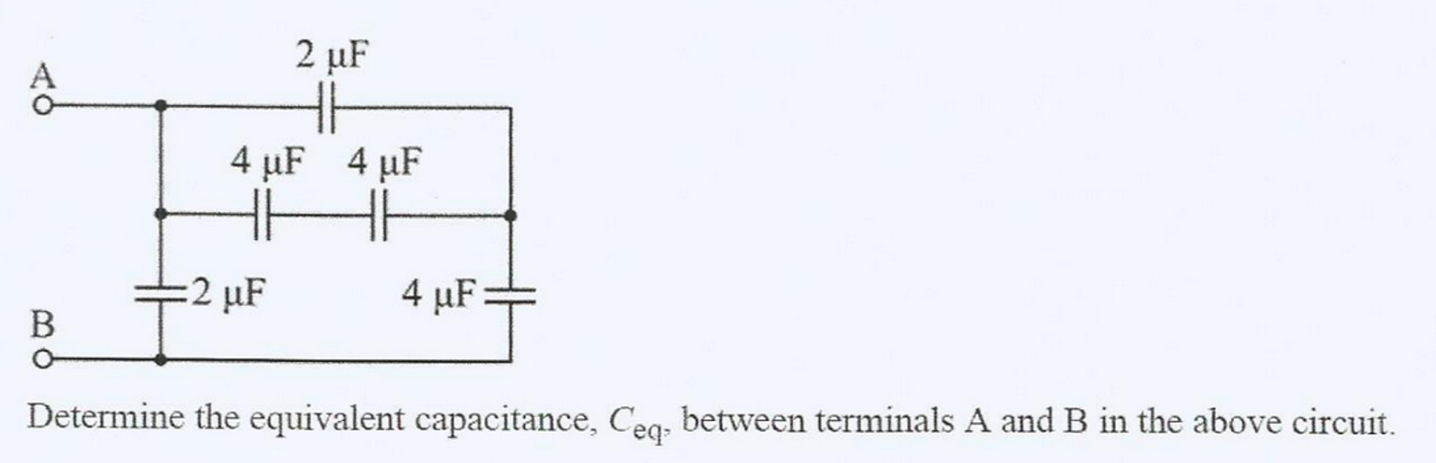 Solved Determine the equivalent capacitance, C_eq, between | Chegg.com