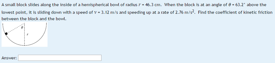 Solved A small block slides along the inside of a | Chegg.com