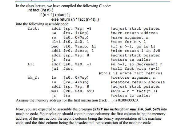 In the class lecture, we have compiled the following | Chegg.com