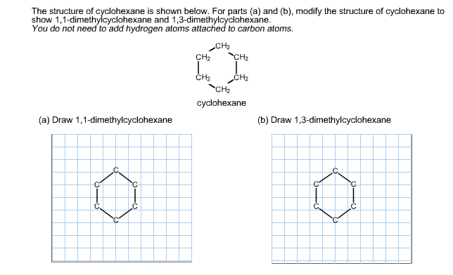 Solved The structure of cyclohexane is shown below. For | Chegg.com