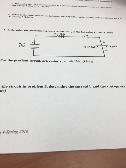 Solved Determine the time constant and R in a circuit whose | Chegg.com