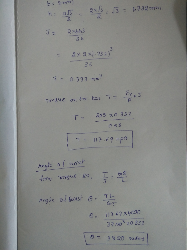 (Solved) - The brass wire has a triangular cross section, 2 mm on a ...