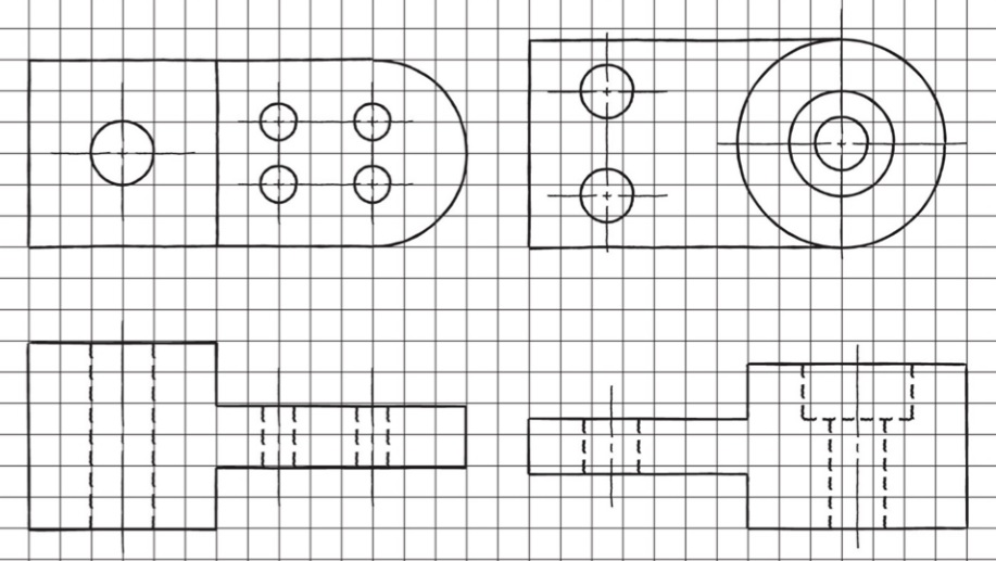 Solved Given The Front And Top Views Sketch Offset Section 1076
