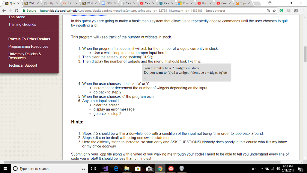 Solved In this quest you are going to make a basic menu | Chegg.com