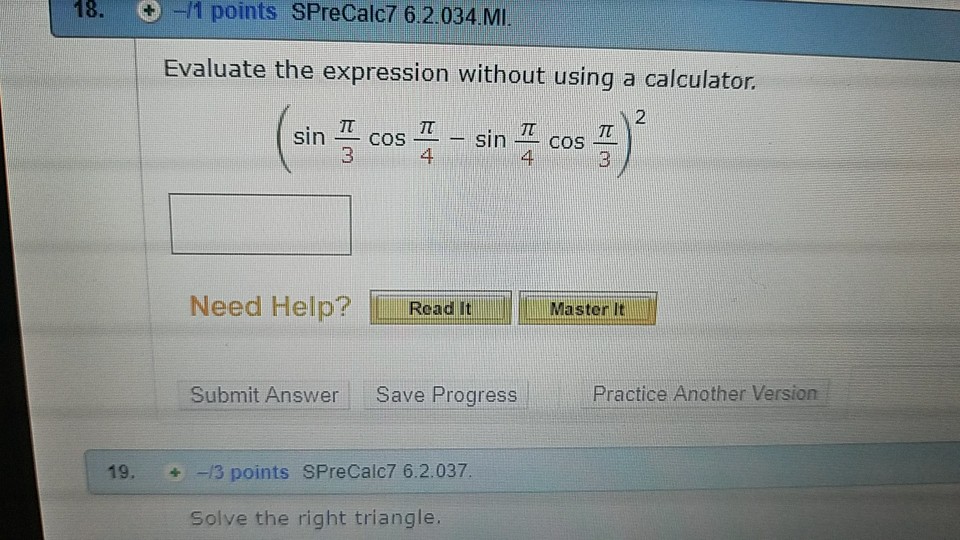 Solved Evaluate the expression without using a calculator | Chegg.com