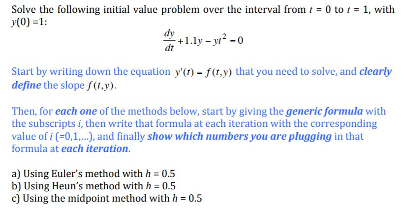 Solved Solve the following initial value problem over the | Chegg.com