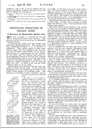 Solved April 25, 1953 NATURE 737 equiprosur, and to De C. E. | Chegg.com