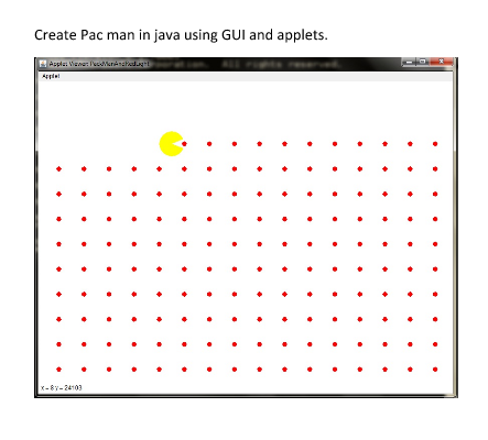 Solved Create Pac man in java using GUI and applets. | Chegg.com