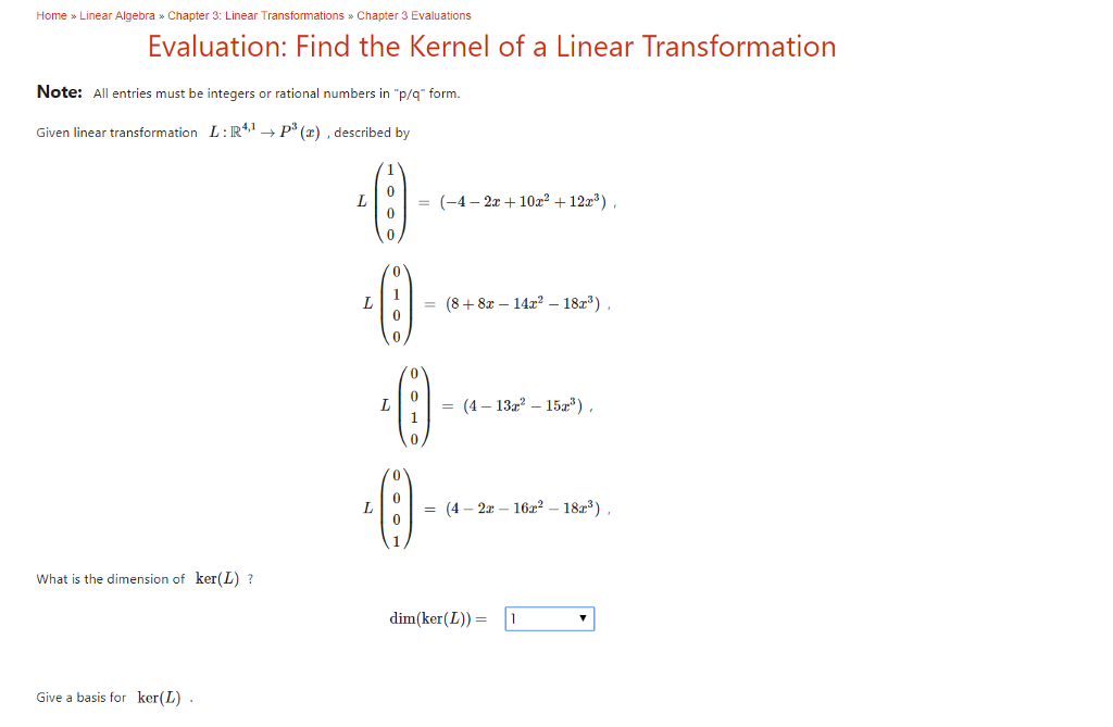 Solved Home » Linear Algebra Chapter 3: Linear | Chegg.com