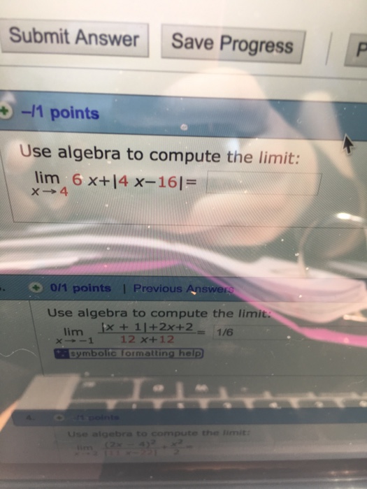 Solved Use algebra to compute the limit: lim_x rightarrow 4 | Chegg.com