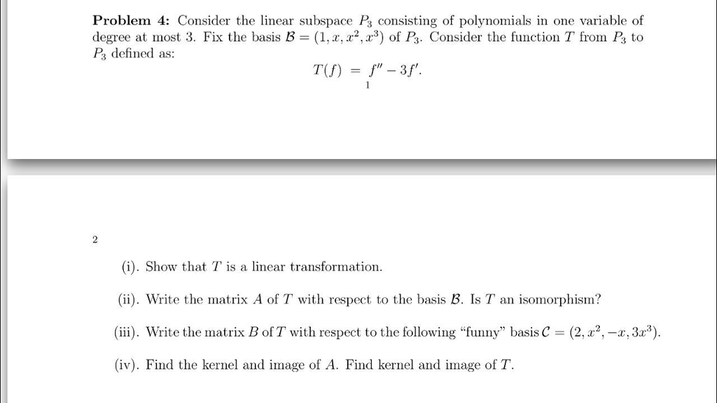 Solved Consider the linear subspace P_3 consisting of | Chegg.com