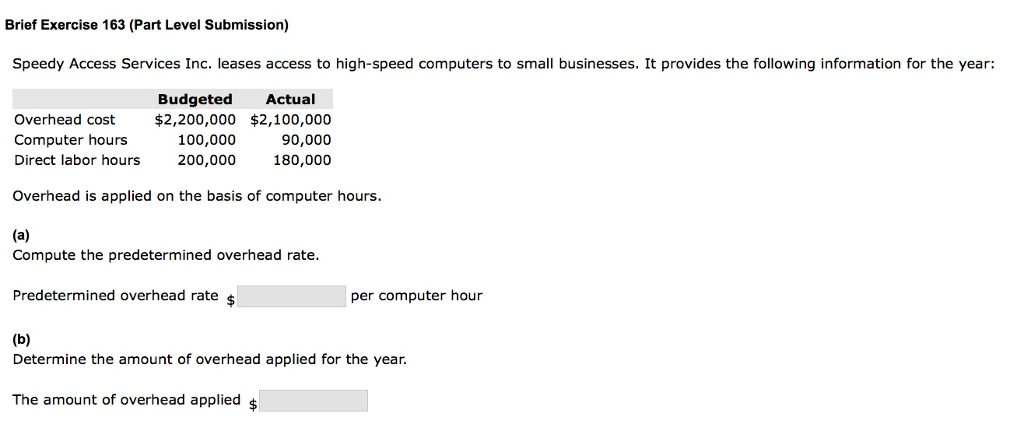 Solved Brief Exercise 163 (Part Level Submission) Speedy | Chegg.com