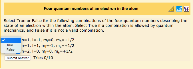 Solved Select True Or False For The Following Combinations