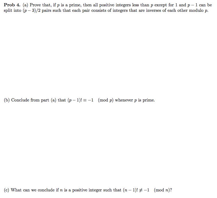 Solved Prob 4. (a) Prove that, if p is a prime, then all | Chegg.com