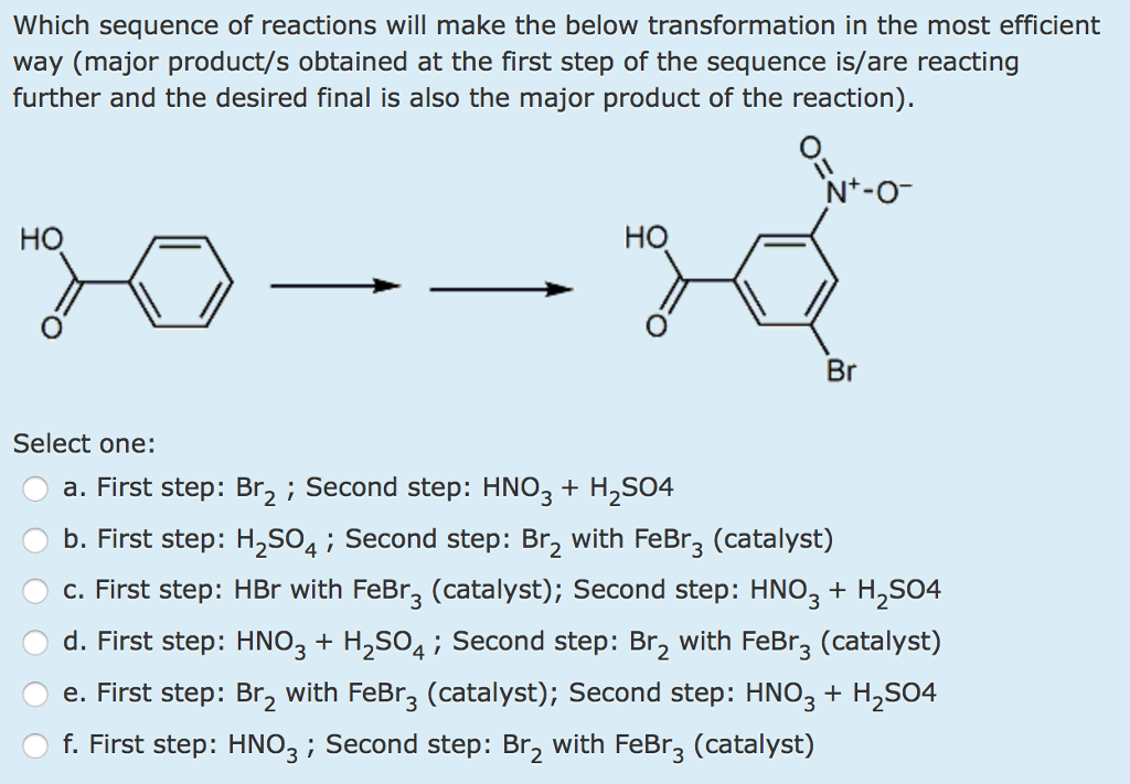 Solved Which sequence of reactions will make the below | Chegg.com