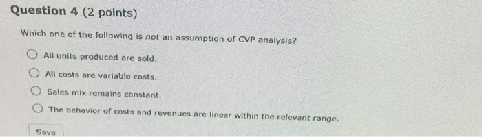 Solved Which one of the following is nof an assumption of | Chegg.com