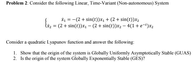 Solved Problem 2: Consider the following Linear, | Chegg.com