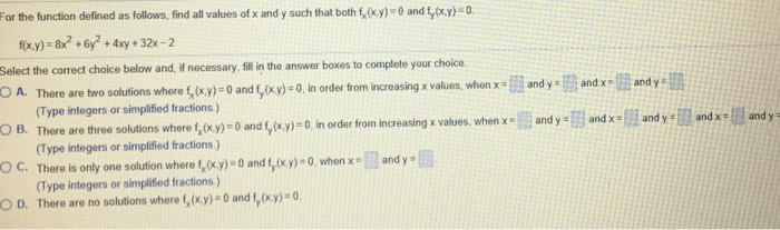 Solved For the function defined as follows, find all values | Chegg.com
