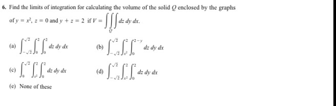 Solved Find the limits of integration for calculating the | Chegg.com