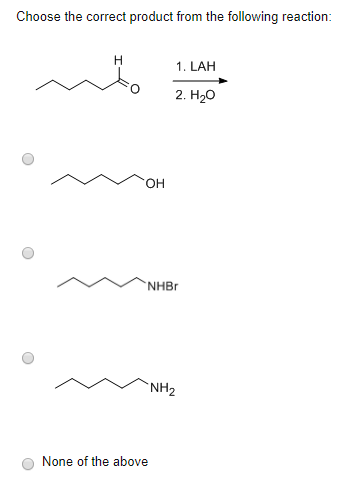 Solved Choose the correct product from the following | Chegg.com