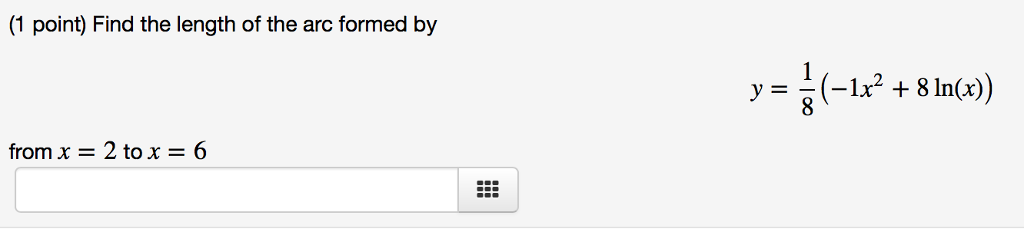 Solved (1 point) To find the length of the curve defined by | Chegg.com