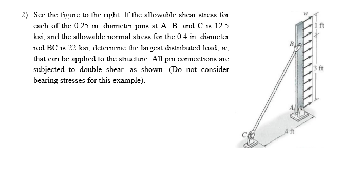 Solved See the figure to the right. If the allowable shear | Chegg.com