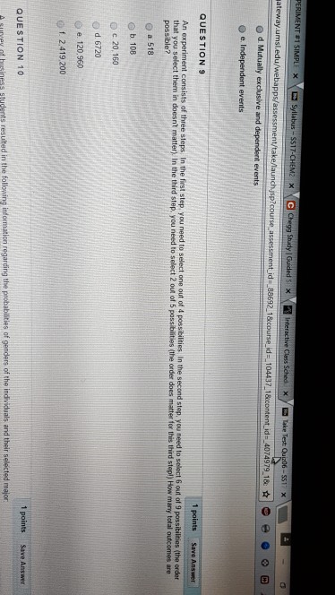 Solved An experiment consists of three steps. In the first | Chegg.com
