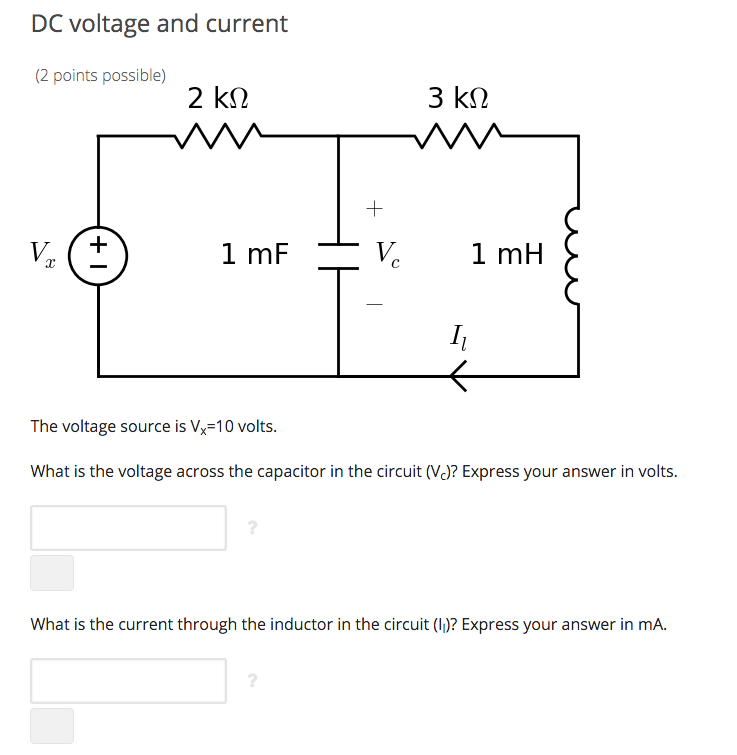 Solved The voltage source is V_x = 10 volts What is the | Chegg.com