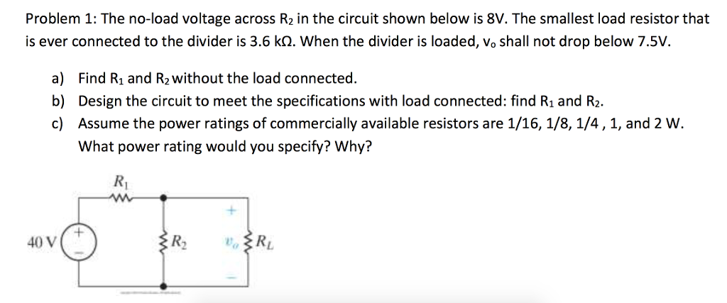 Solved The no-load voltage across R_2 in the circuit shown | Chegg.com
