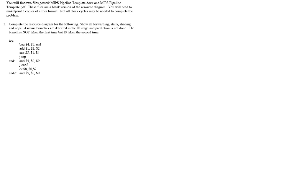 Solved You will find two files posted: MIPS Pipeline | Chegg.com