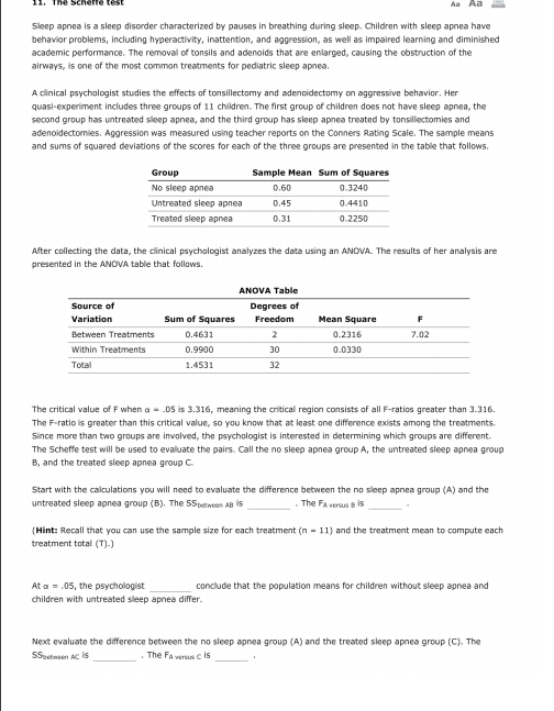 Solved Sleep Apnea Is A Sleep Disorder Characterized By