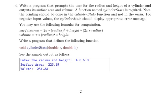 Solved Write a program that prompts the user for the radius | Chegg.com
