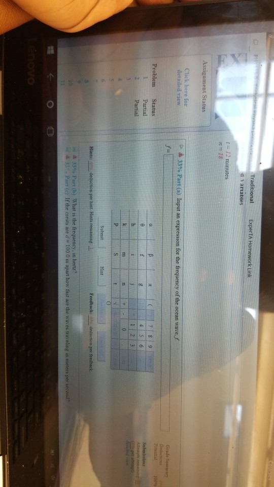 Solved d Variables Partial 4156 Hint s per | Chegg.com
