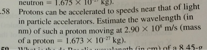 Solved Protons can be accelerated to speeds near that of | Chegg.com
