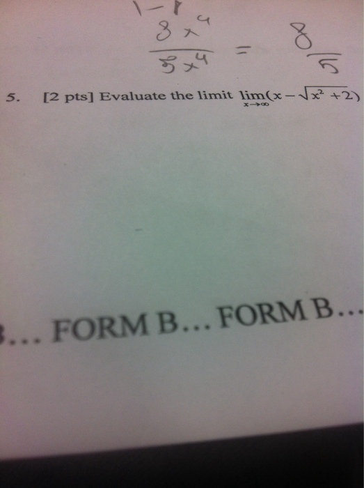 Solved Evaluate the limit lim x tends to infinity (x- square | Chegg.com