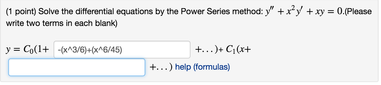 Solved Solve the differential equations by the Power Series | Chegg.com