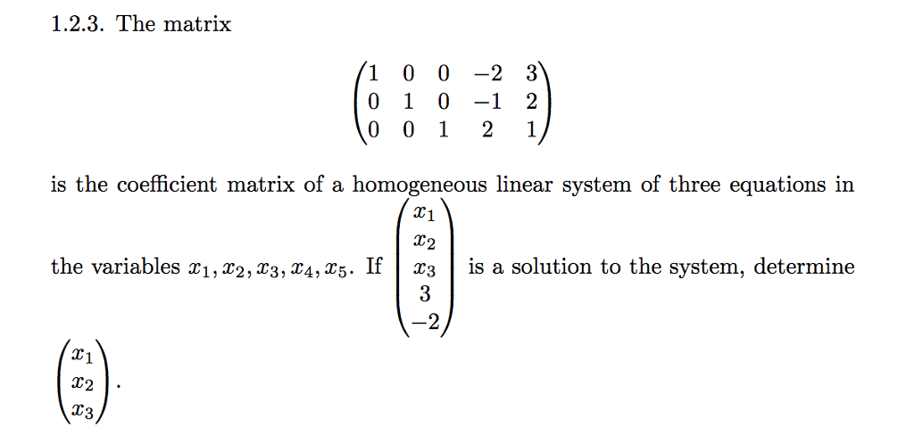 Solved 1.2.2. The matrix 1 0 1 2 11 1 2 3 1 1 5 4 3 2 1 3 4 | Chegg.com