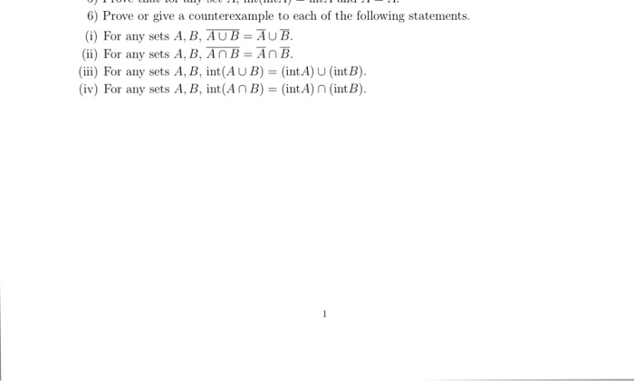 Solved Prove or give a counterexample to each of the | Chegg.com
