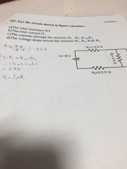 Solved For the circuit shown in figure calculate: The total | Chegg.com
