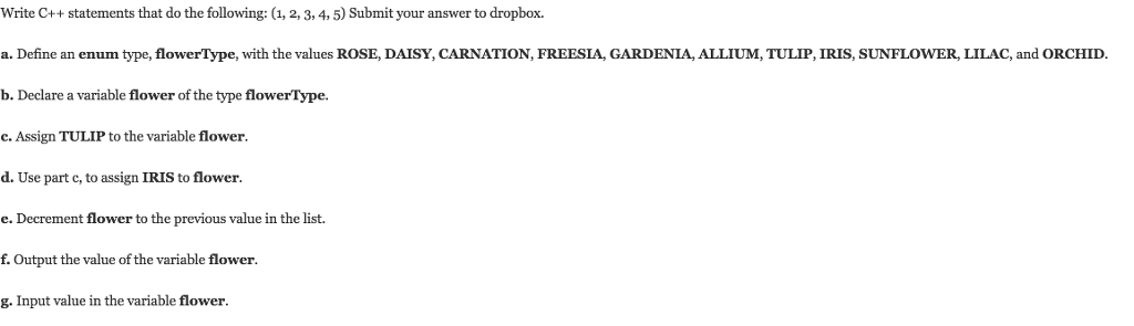 Solved Write C++ statements that do the following: (1, 2, 3, | Chegg.com