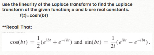 Solved use the linearity of the Laplace transform to find | Chegg.com