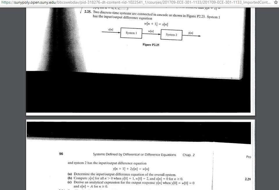 Solved Two discrete-time systems are connected in cascade as | Chegg.com