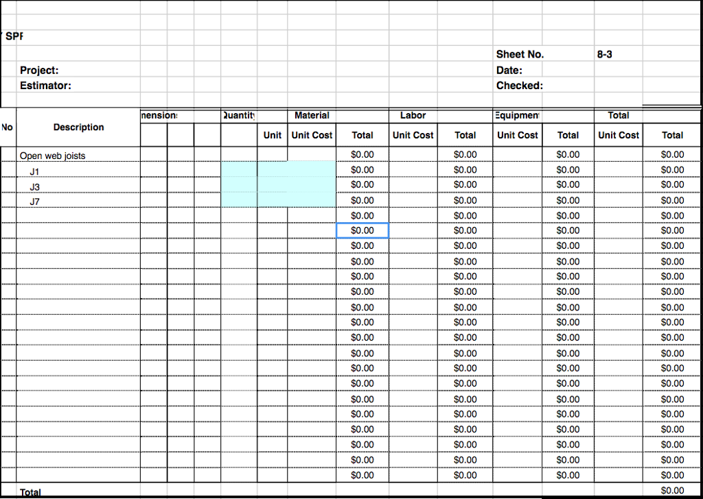 Activity 8-3—Estimating Structural Steel Refer to the | Chegg.com