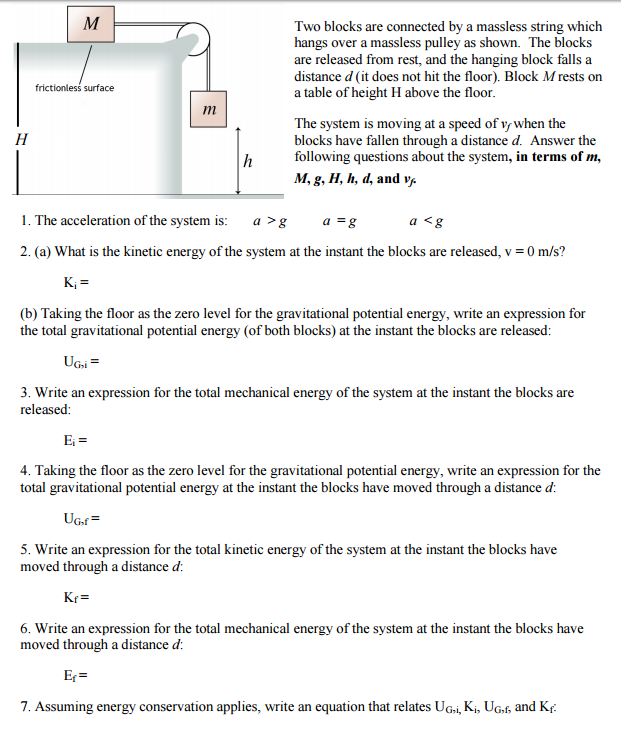 Solved Two blocks are connected by a massless string which | Chegg.com