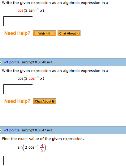 Solved Write the given expression as an algebraic expression | Chegg.com