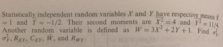 Solved Statistically independent random variables X and Y | Chegg.com