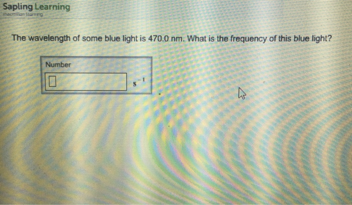 Solved The wavelength of some blue light is 470.0 nm. What | Chegg.com