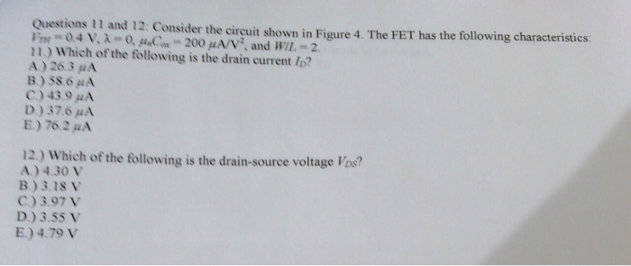 Solved Consider the circuit shown in Figure 4. The FET has | Chegg.com