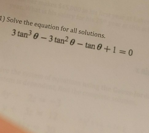 Solved Solve the equation for all solutions. 3 tan^3 theta | Chegg.com
